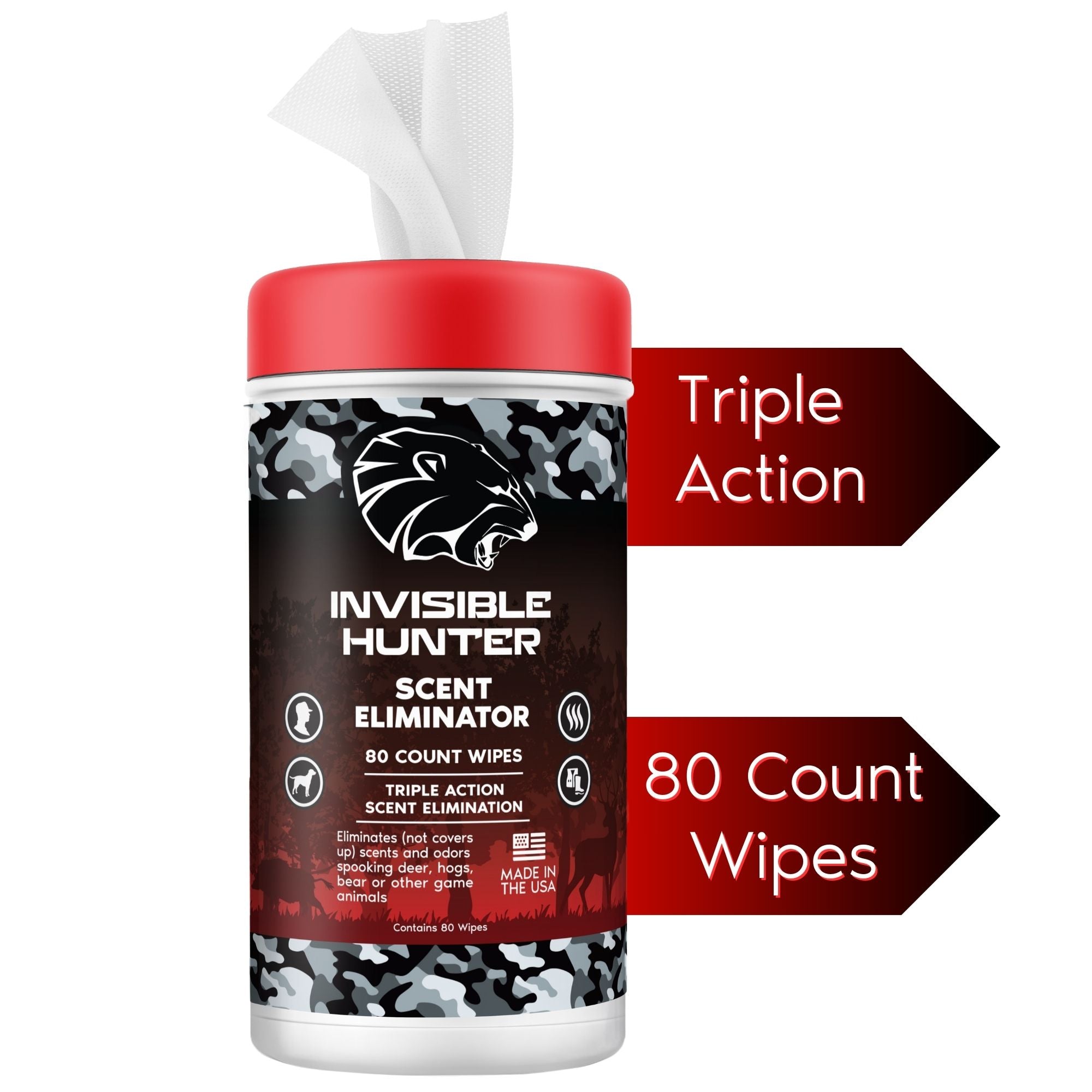 Invisible Hunter Scent Eliminator Wipes - Zone Protects
