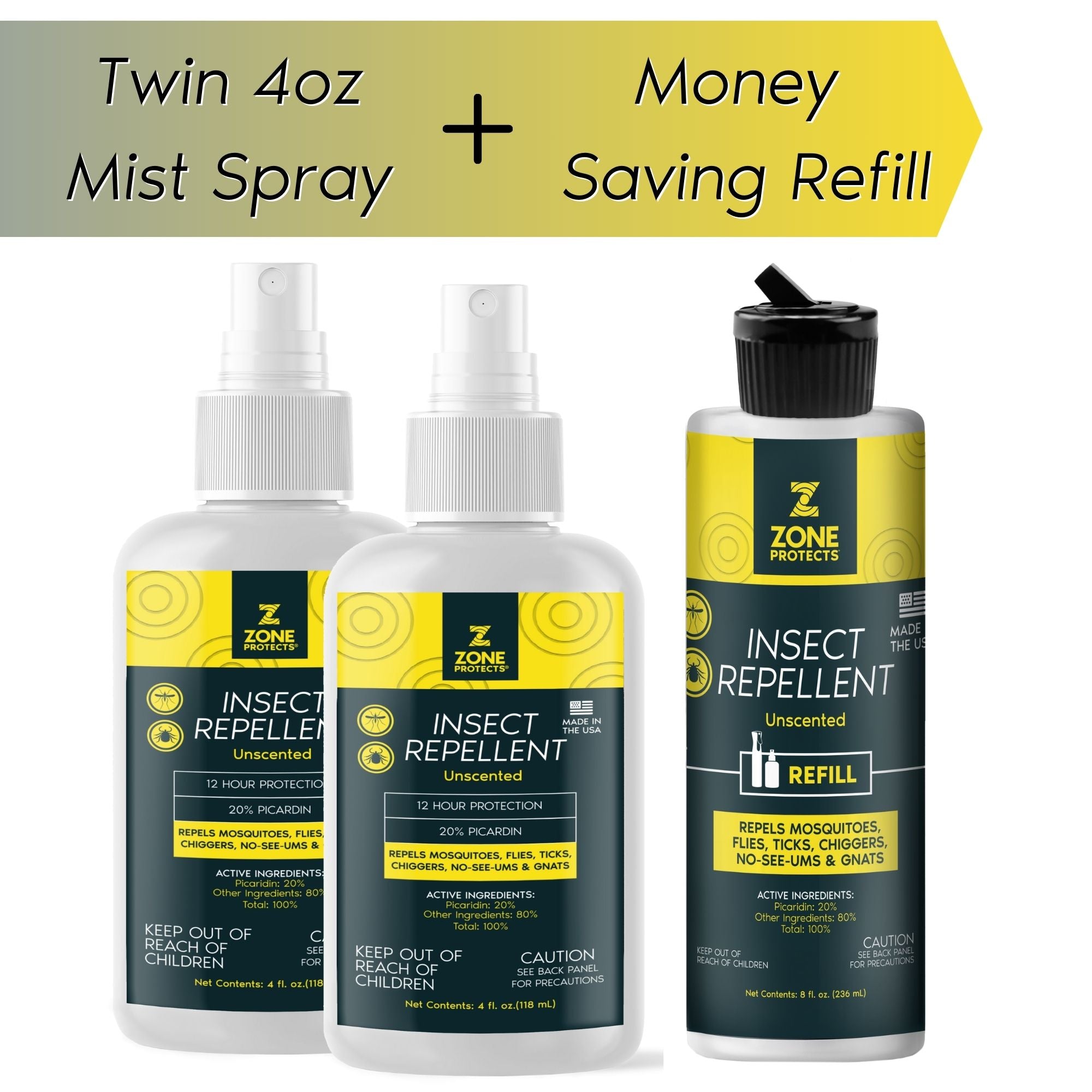 Picaridin Based Unscented Insect Repellent – Zone Protects