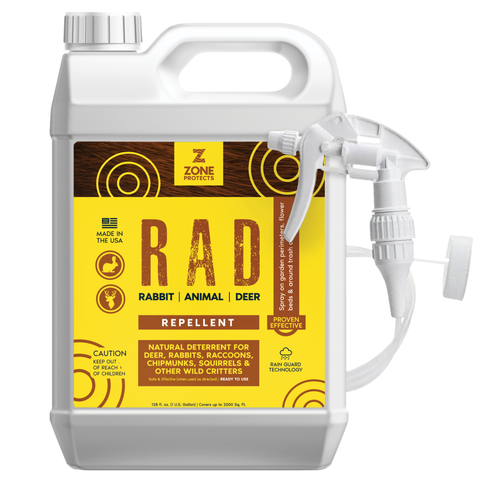 R.A.D.; Rabbit, Animal, Deer Repellent Gallon Trigger Sprayer – Zone ...